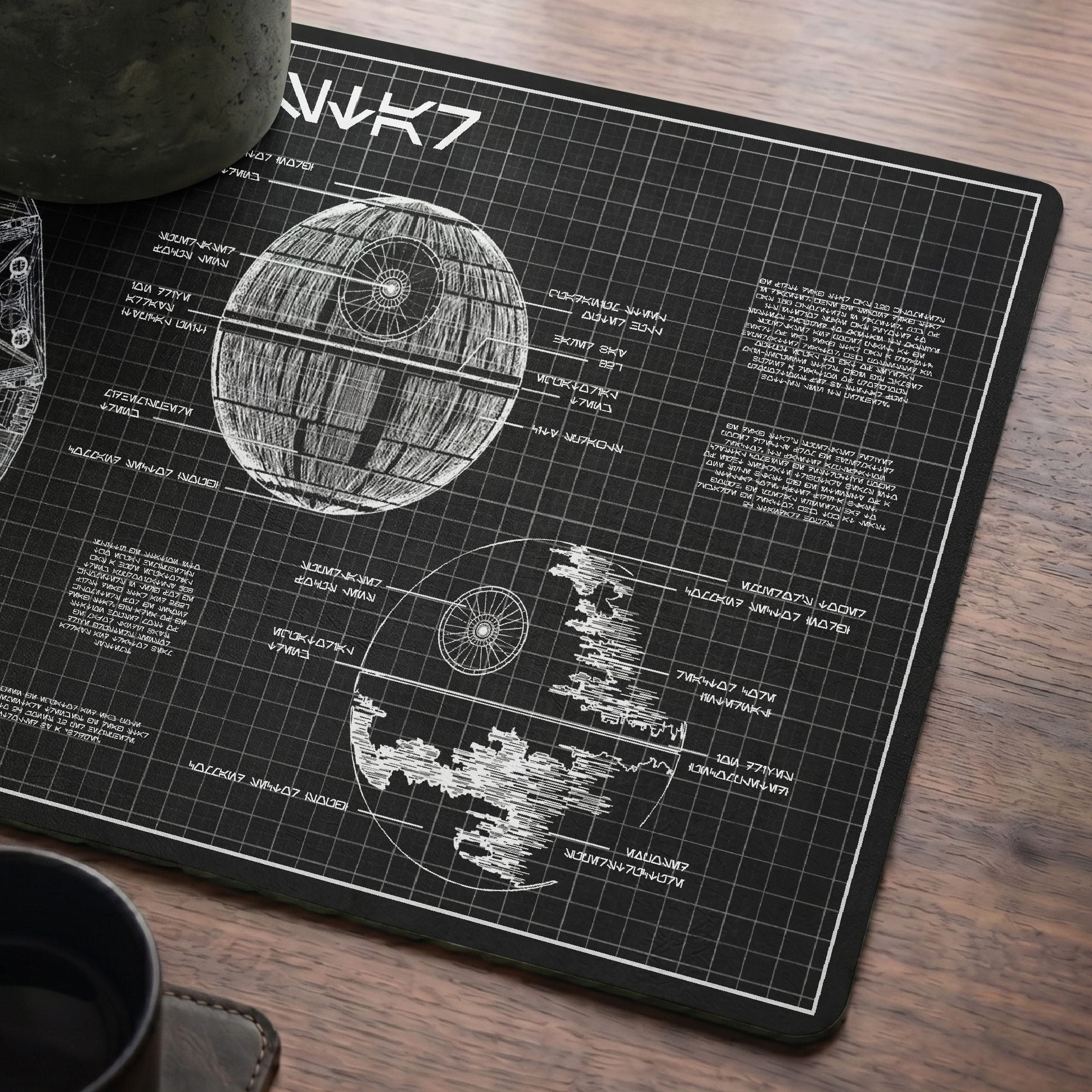 Death Star Blueprint Desk Mat - Star Wars Office Accessory Father's Da ...